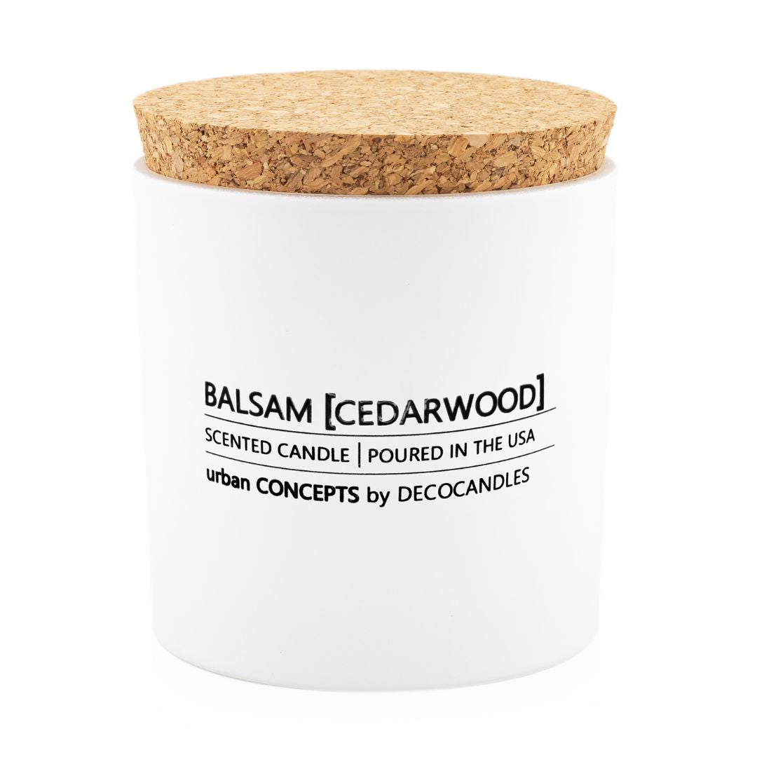 Balsam & Cedarwood - 9 Oz. w/ Cork lid – DECOCANDLES